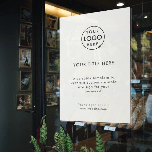 Business Logo | Modern Minimal Gray Promotional Window Cling | Zazzle