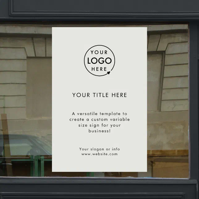 Business Logo | Modern Minimal Gray Promotional Window Cling | Zazzle