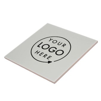Business Logo | Modern Minimal Professional Gray Ceramic Tile | Zazzle