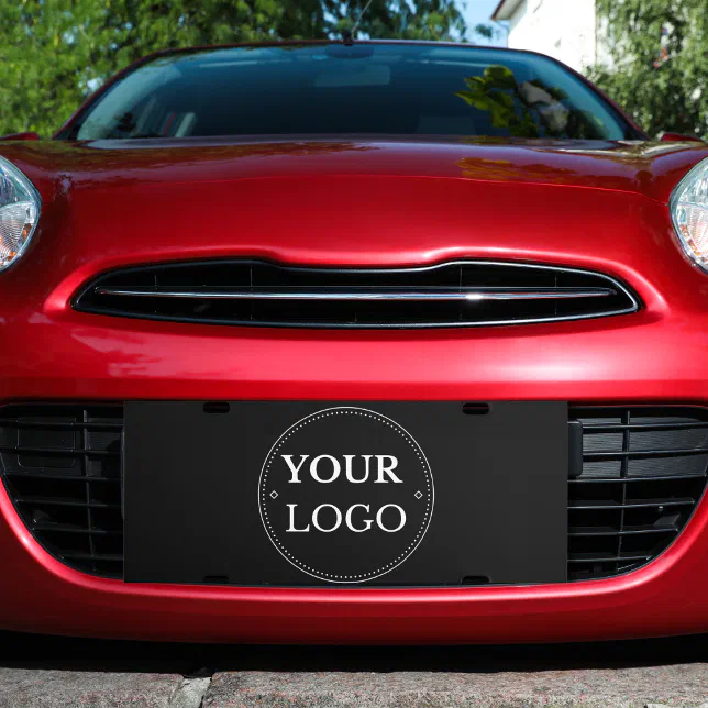 Business Logo Modern Professional Branded Black License Plate | Zazzle