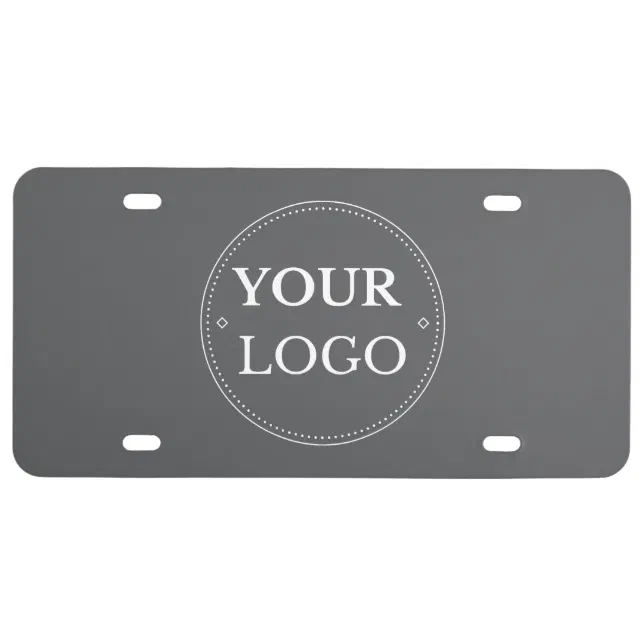 Business Logo Modern Professional Branded Gray License Plate | Zazzle