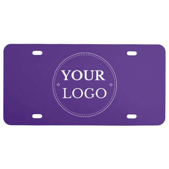 Business Logo Modern Professional Branded Purple License Plate | Zazzle