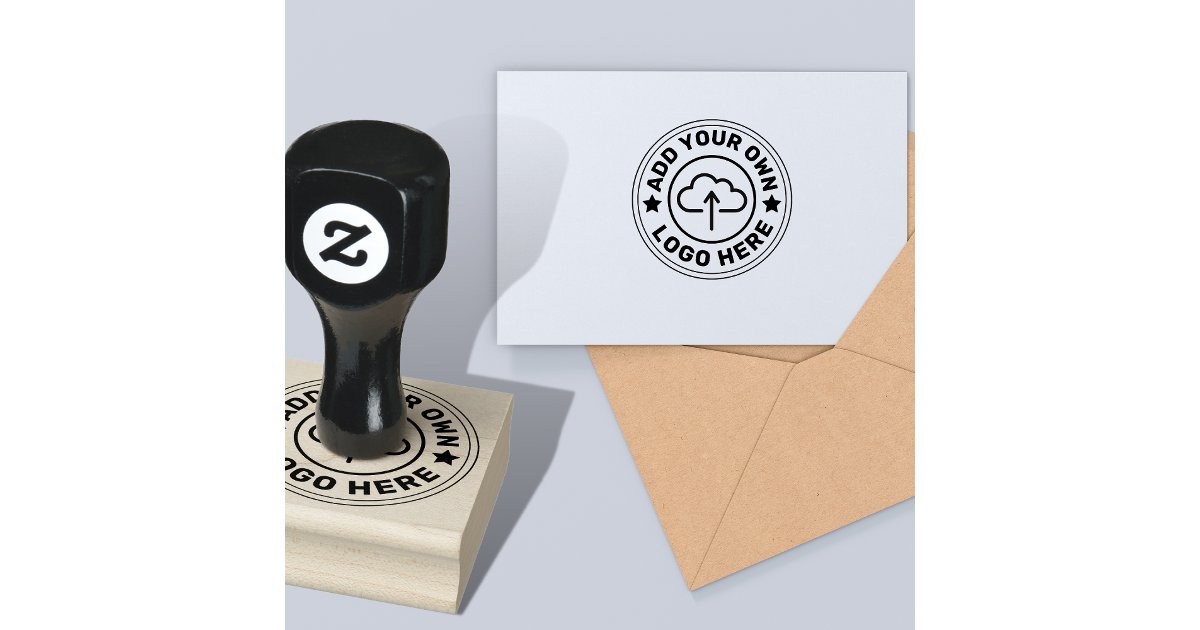 Business Logo Modern Professional Corporate Rubber Stamp | Zazzle
