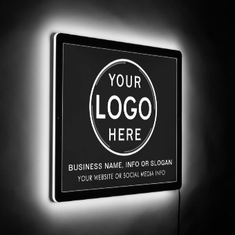 Business Logo Modern Professional Promotional LED Sign | Zazzle
