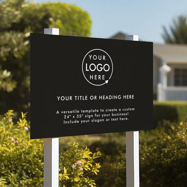 Business Logo Modern Promotional Marketing Black Sign | Zazzle