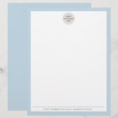 BUSINESS LOGO modern simple border pale blue Letterhead | Zazzle
