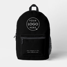 Business Logo Modern Stylish Trendy Black Printed Backpack | Zazzle