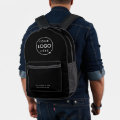 Business Logo Modern Stylish Trendy Black Printed Backpack | Zazzle
