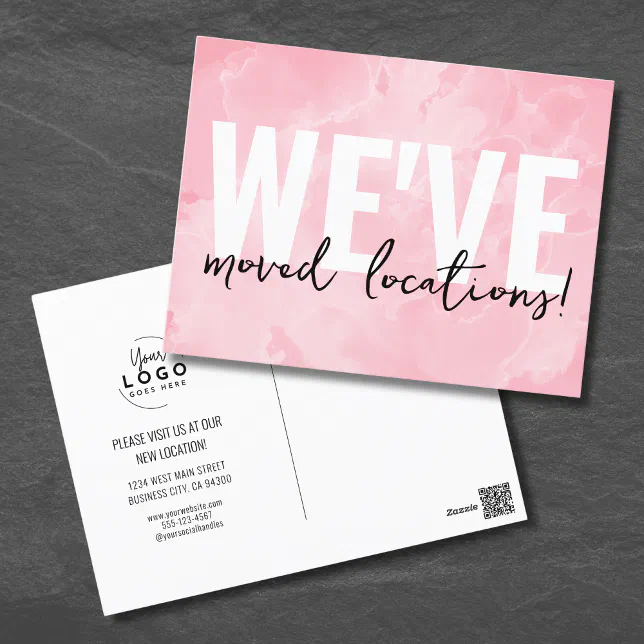 Business Logo Moving Announcement Card | Zazzle