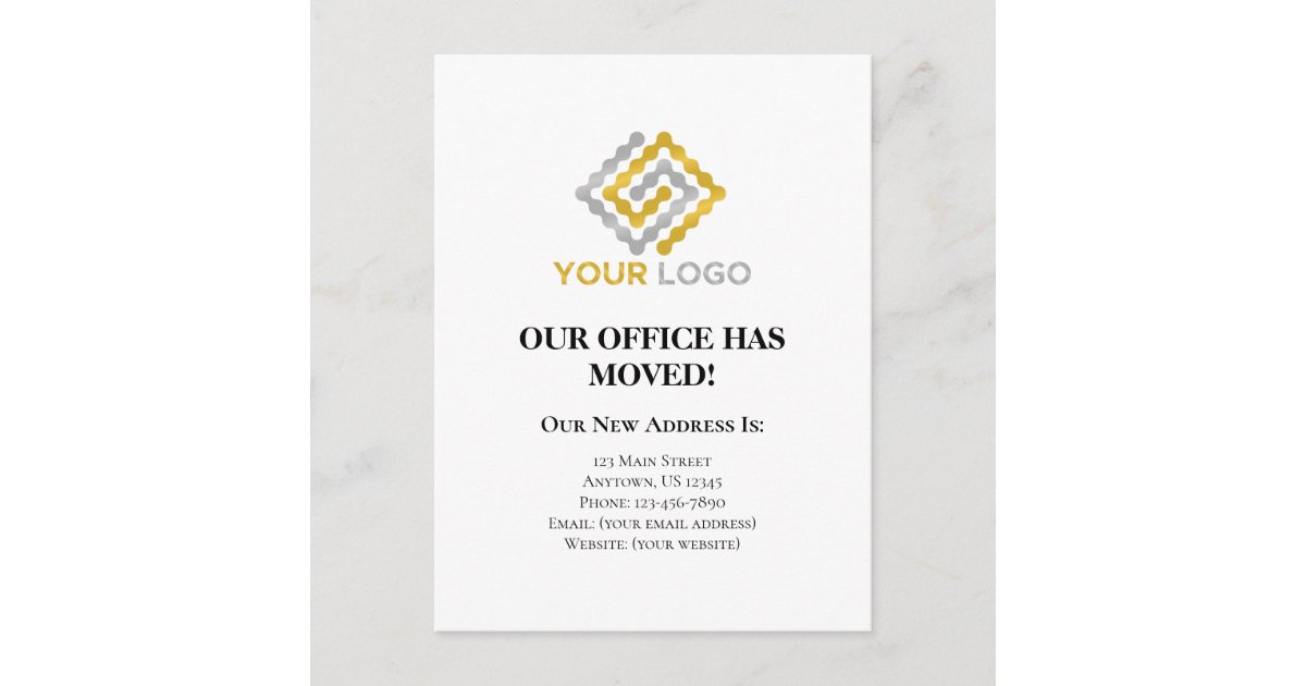 Business Logo Moving Announcement Postcard | Zazzle