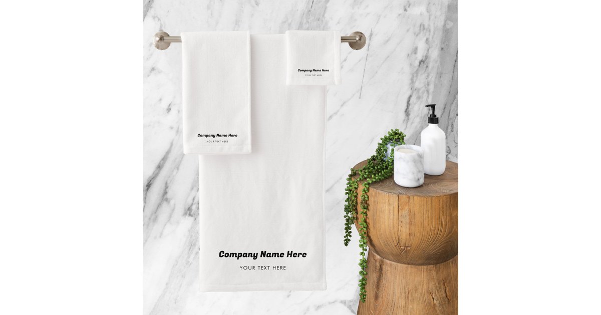 Business Logo Name Company Promotional Corporate Bath Towel Set | Zazzle
