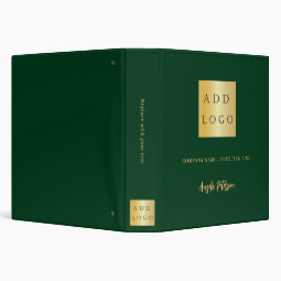 Business logo name signature emerald green 3 ring binder | Zazzle