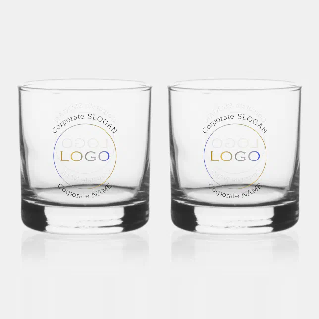 Business Logo Name Slogan Couple Elegant Whiskey Glass | Zazzle