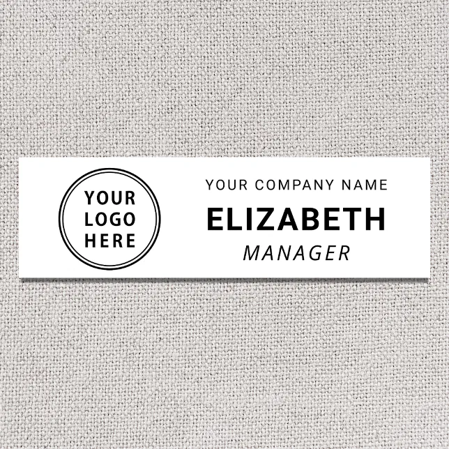 Business Logo Name Tag | Zazzle