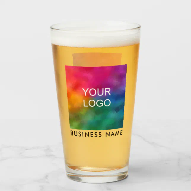 Business Logo Name Text Custom Template Glass | Zazzle