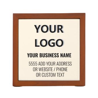 Business Logo Name Text Promotional Desk Organizer | Zazzle