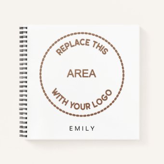 Business Logo Name White Notebook | Zazzle