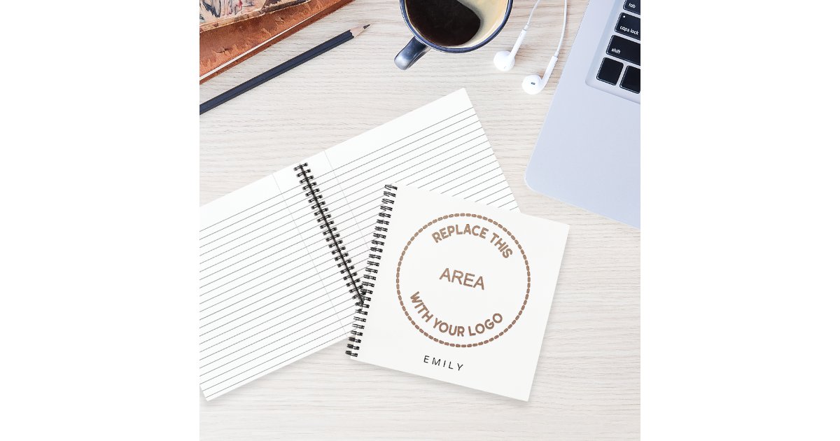 Business Logo Name White Notebook | Zazzle