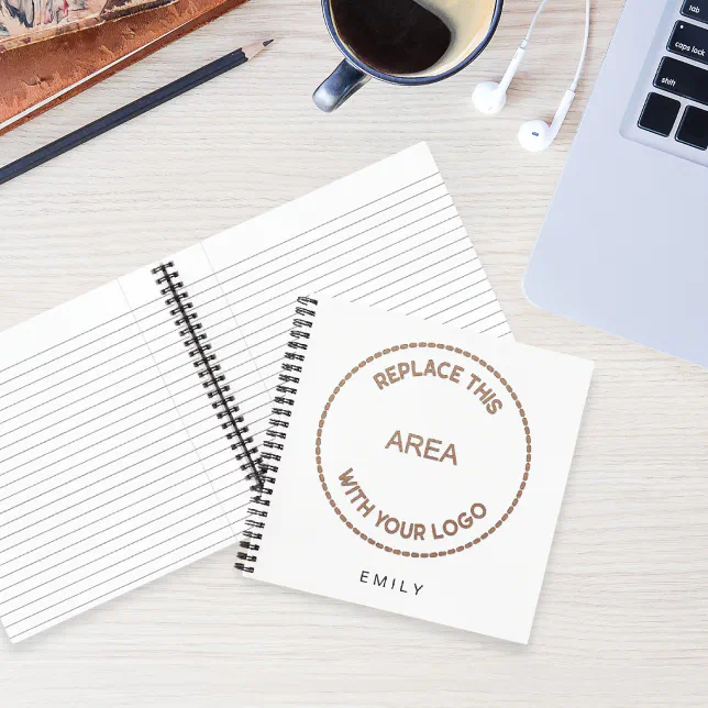 Business Logo Name White Notebook | Zazzle