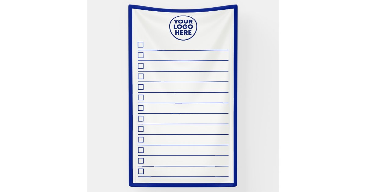 Business Logo Navy Blue Dry Erase To Do List Banner | Zazzle