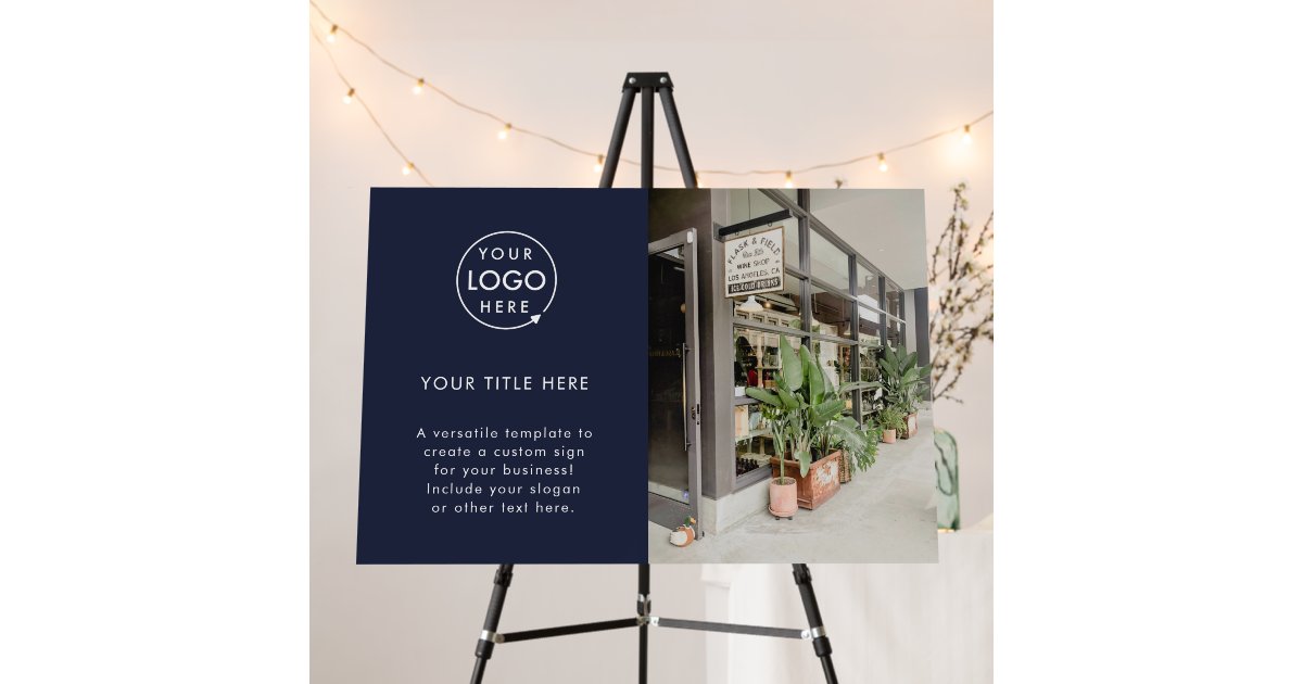 Business Logo | Navy Blue Modern Professional Foam Board | Zazzle