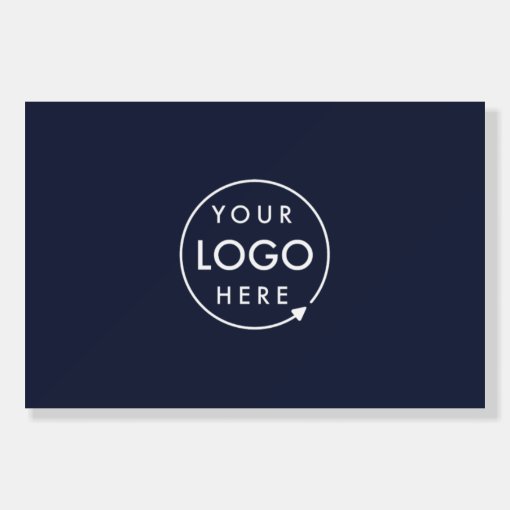 Business Logo | Navy Blue Modern Professional Foam Board | Zazzle