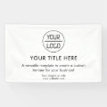 Business Logo | Navy Blue Professional 5' Banner | Zazzle