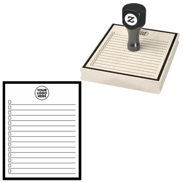 Business Logo Navy Blue To Do List Rubber Stamp | Zazzle