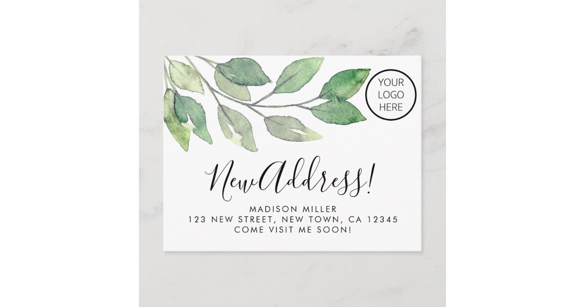 Business Logo New Address Moving Announcement Postcard | Zazzle