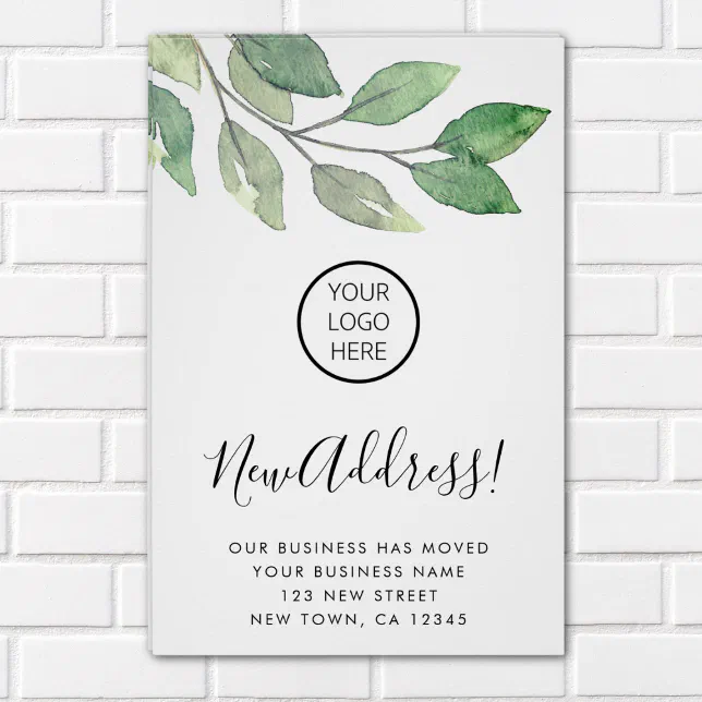Business Logo New Address Watercolor Poster | Zazzle