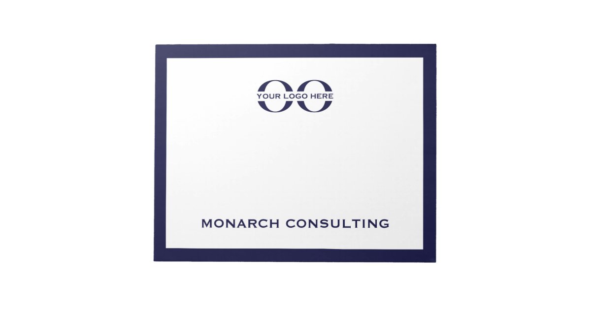 Business Logo Notepad Navy Blue | Zazzle