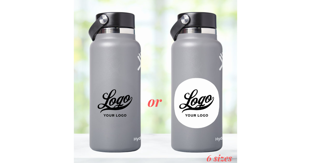 Business Logo on Clear Vinyl circle Water Bottle Sticker | Zazzle
