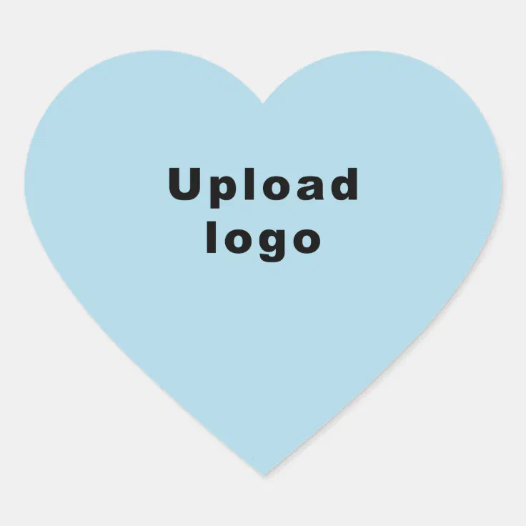 Business Logo on Light Blue Heart Shape Sticker | Zazzle