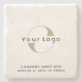 Business logo on Limestone, Clean Minimal Brand Stone Coaster | Zazzle