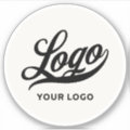 Business Logo on Off White Circle Company Helmet Sticker | Zazzle