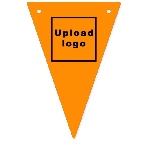 Business Logo on Orange Color Triangle Bunting Flags | Zazzle