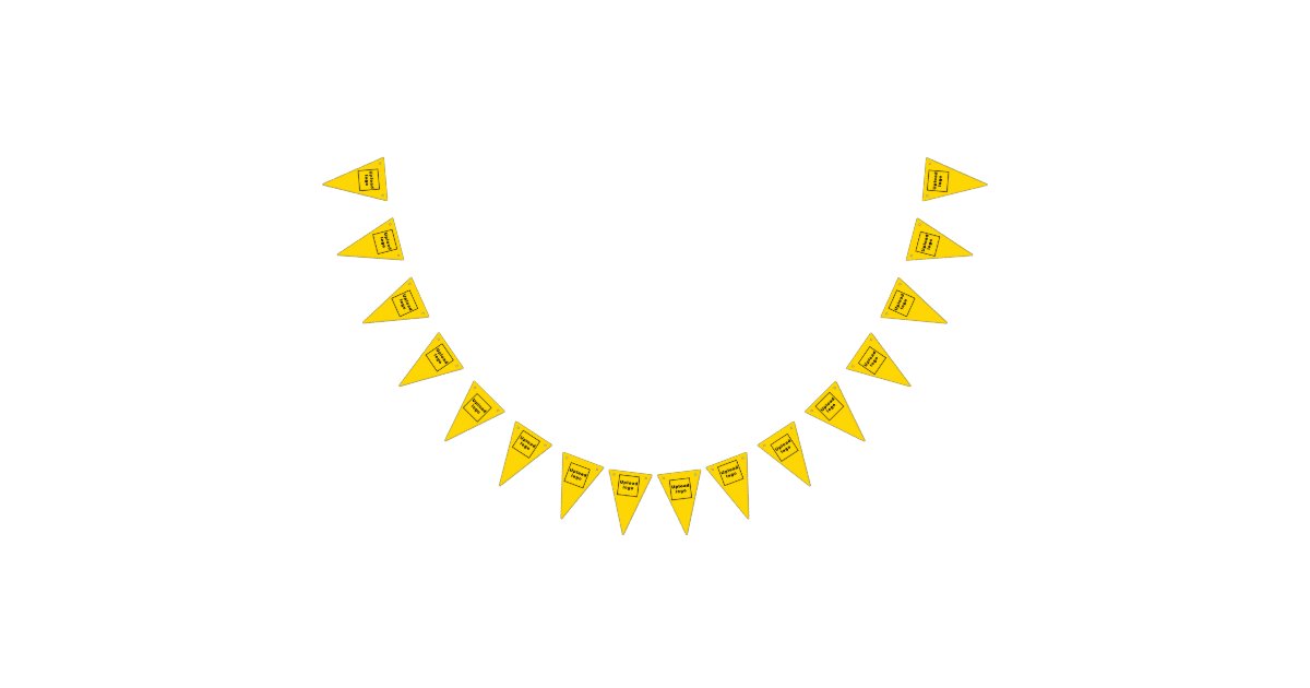 Business Logo on Yellow Triangle Bunting Banner | Zazzle