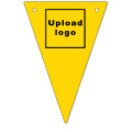 Business Logo on Yellow Triangle Bunting Banner | Zazzle