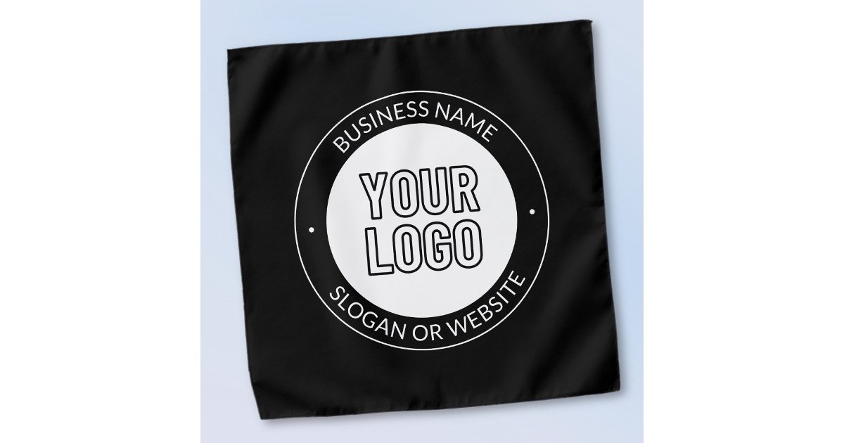 Business Logo or Design & Editable Text Template Bandana | Zazzle