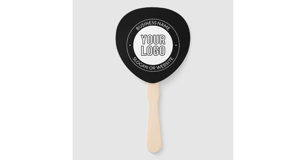 Business Logo or Design & Editable Text Template Hand Fan | Zazzle