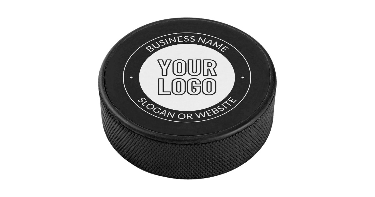 Business Logo or Design & Editable Text Template Hockey Puck | Zazzle