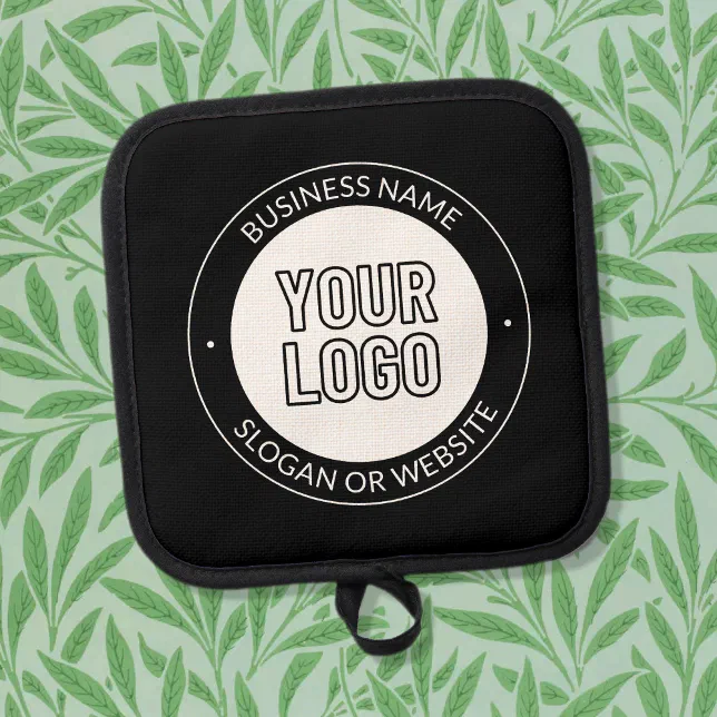 Business Logo or Design & Editable Text Template Pot Holder | Zazzle