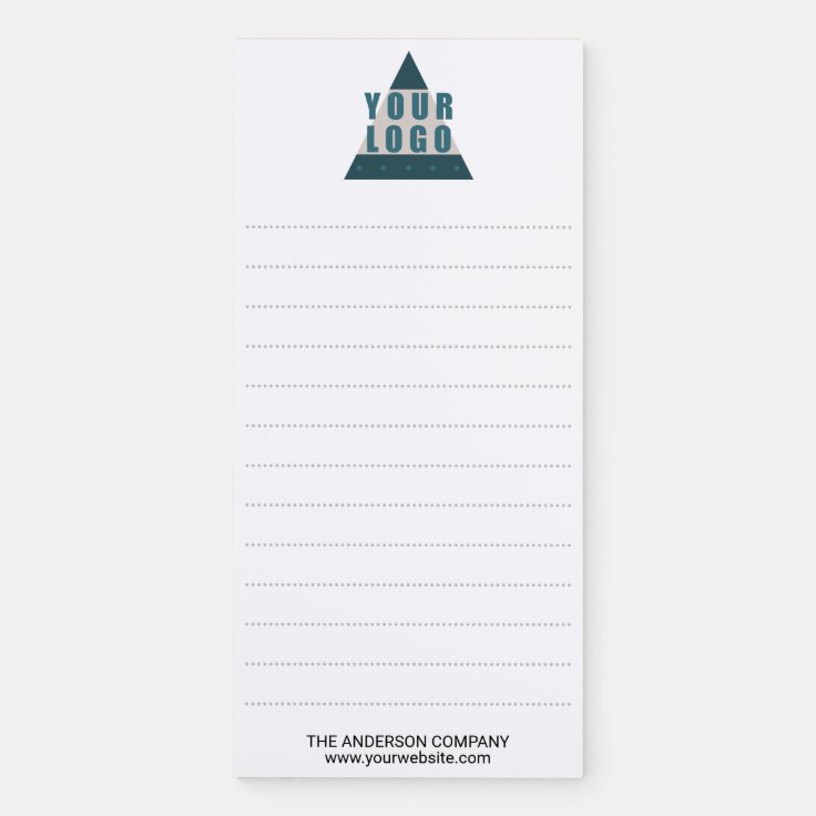 Business Logo Or Photo Optional Lines Promo Magnetic Notepad | Zazzle