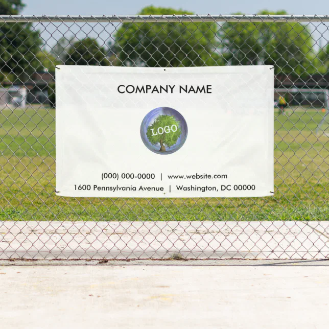 Business Logo Outdoor Banner | Zazzle