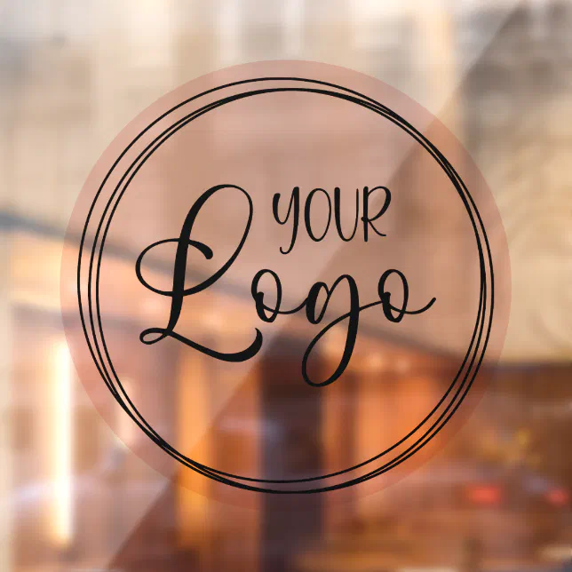 Business Logo Pale Blush Circle Window Cling | Zazzle