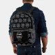 Business Logo Pattern Custom Text on Black Printed Backpack | Zazzle