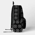 Business Logo Pattern Custom Text on Black Printed Backpack | Zazzle