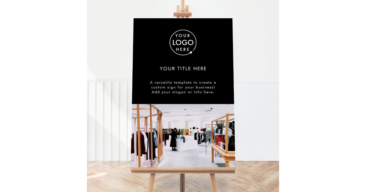Business Logo | Photo Black Professional Advert Foam Board | Zazzle