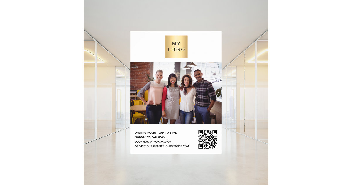 Business logo photo QR-code Poster | Zazzle