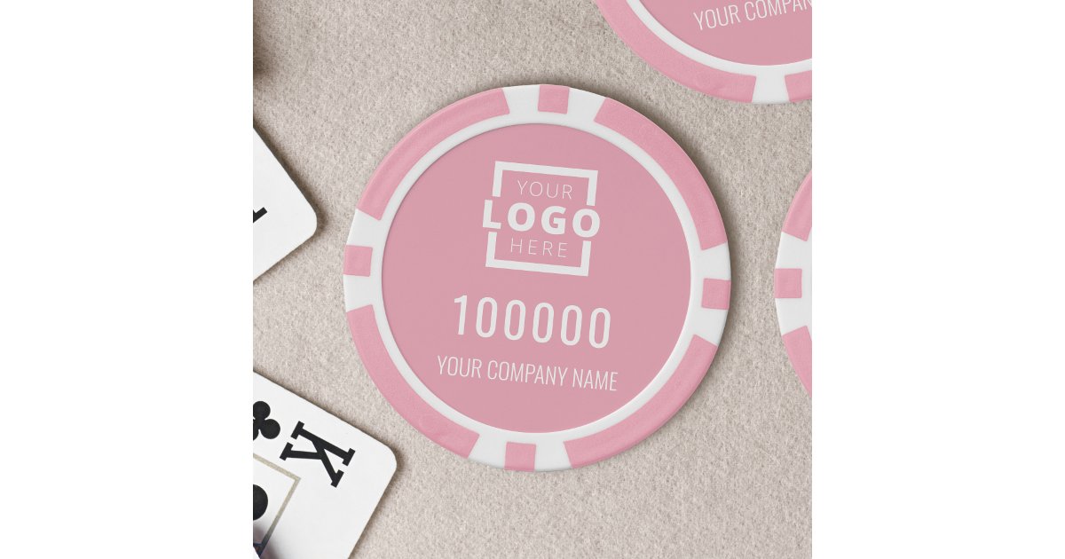 Business Logo Pink Poker Chips | Zazzle